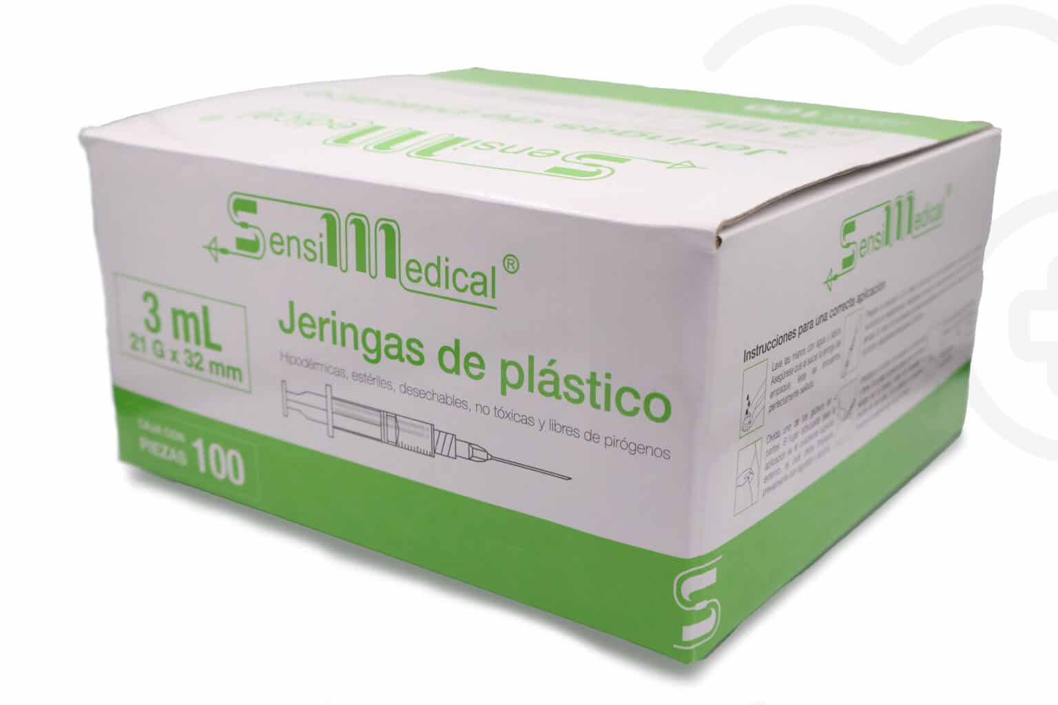 Jeringa de 3 ml con Aguja 21G x 32mm (Verde) – Oxihome® Health Care.